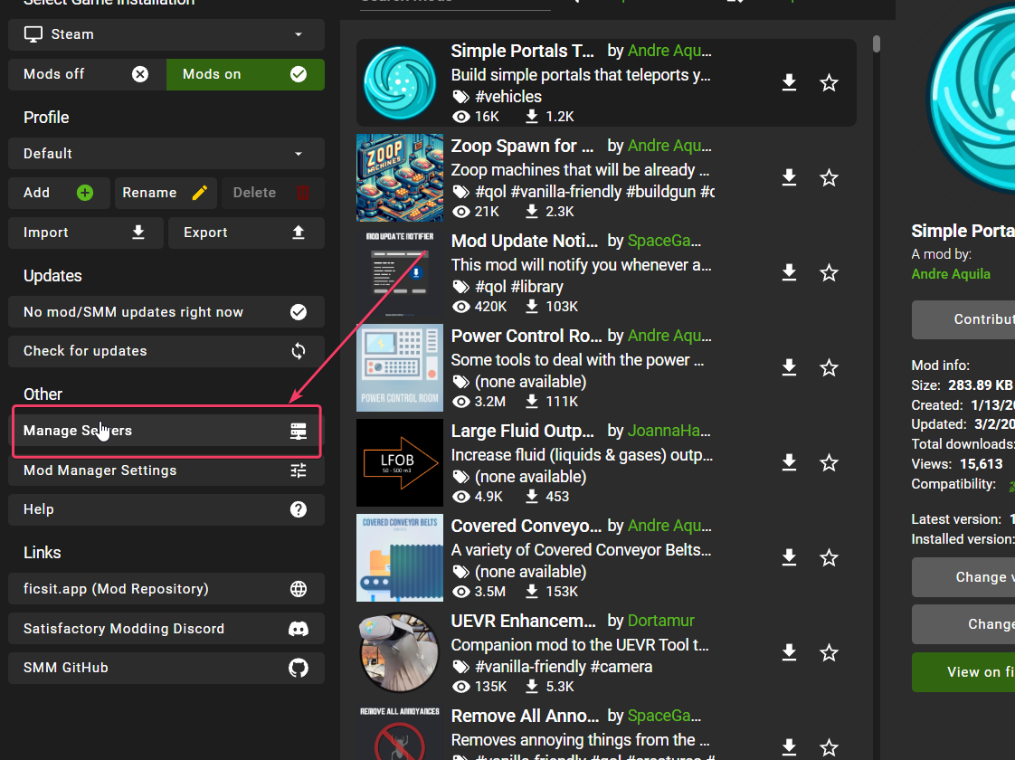 PingPlayers | How to add mods to your Satisfactory server